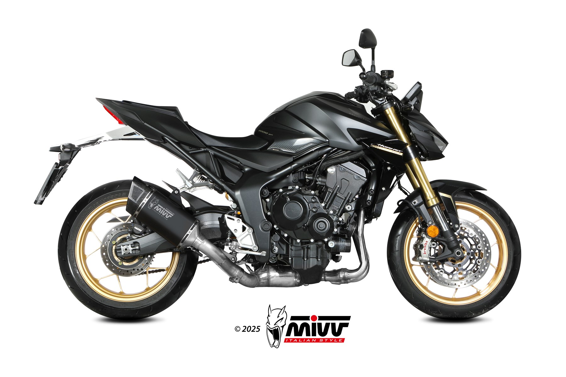 Auspuff, MiVV, MIVV, schwarz, edelstahl, SR-1, Honda, CB 1000 Hornet SP ...